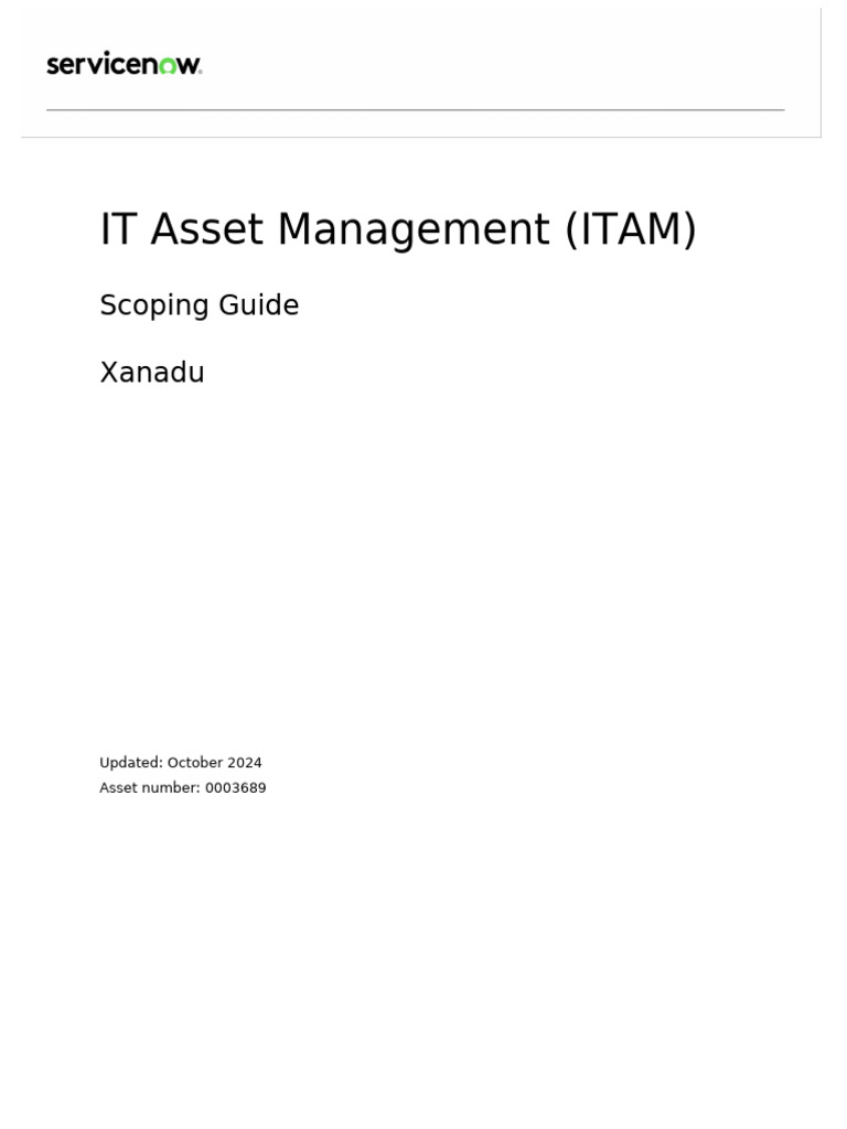 IT Asset Management (ITAM) - Scoping Guide - Credits To Xanadu | PDF | Software As A Service ...