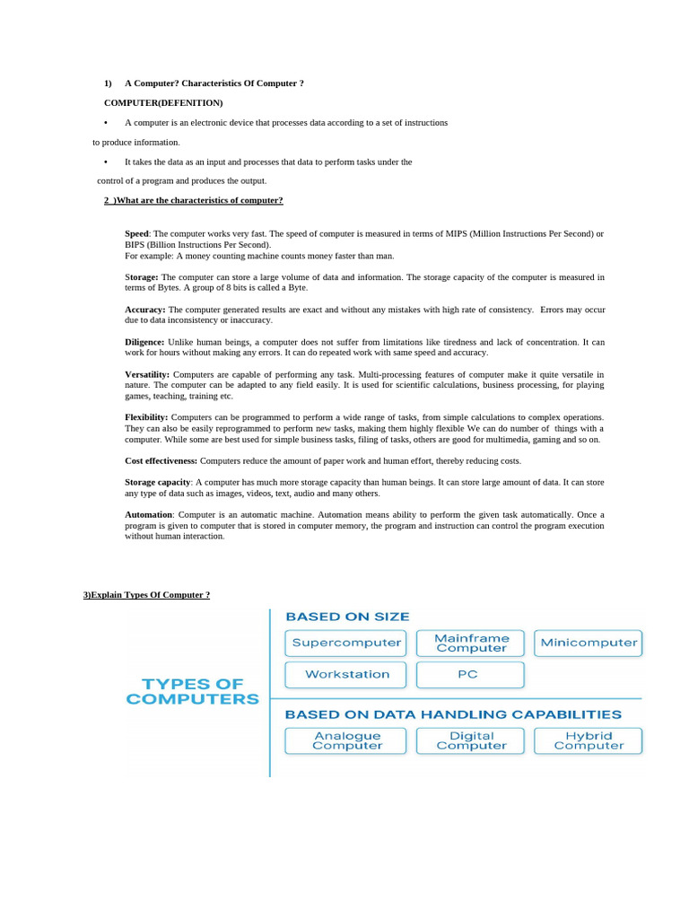 foc imp question | PDF | Random Access Memory | Printer (Computing)