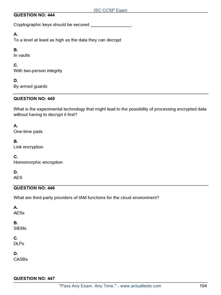 CCSP Exam Questions Overview | PDF | Cloud Computing | Client (Computing)