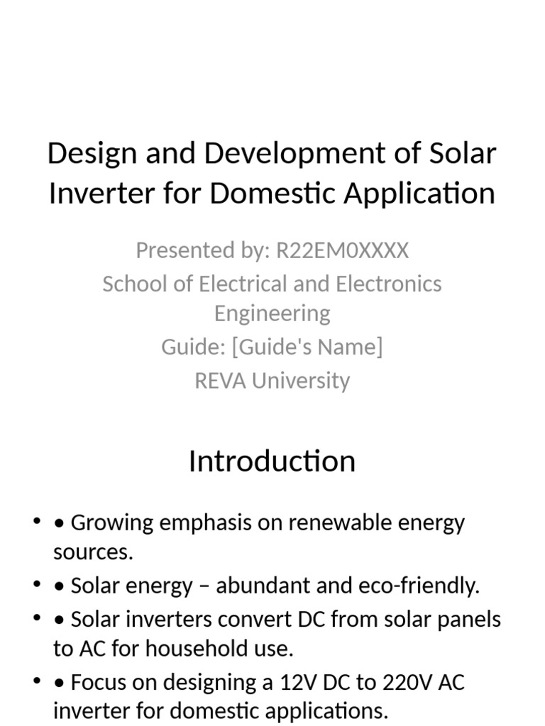 Solar Inverter Project | PDF | Power Inverter | Electromagnetism