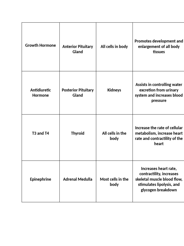 Hormone matching game | PDF | Adrenal Gland | Endocrine System
