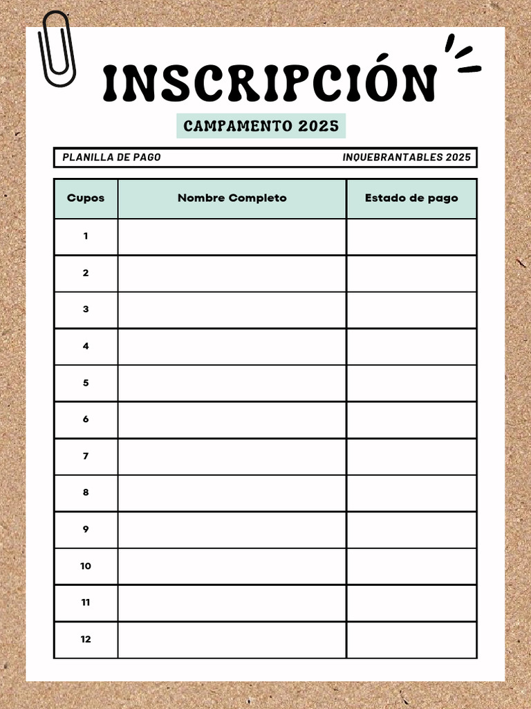 Campamento 2025 | PDF