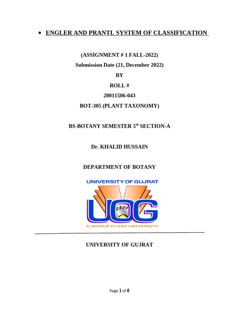 Engler and Prantl Classification System 1 | PDF | Petal | Flowers