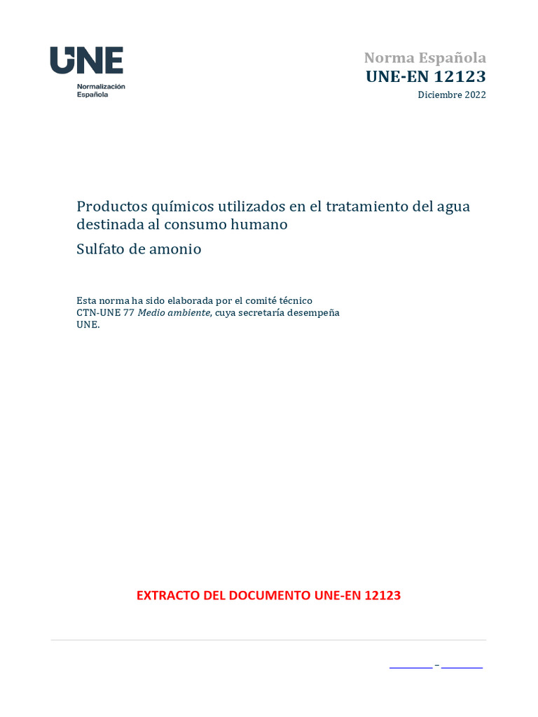 Norma UNE: Sulfato de Amonio | PDF | Fenómenos científicos | Química