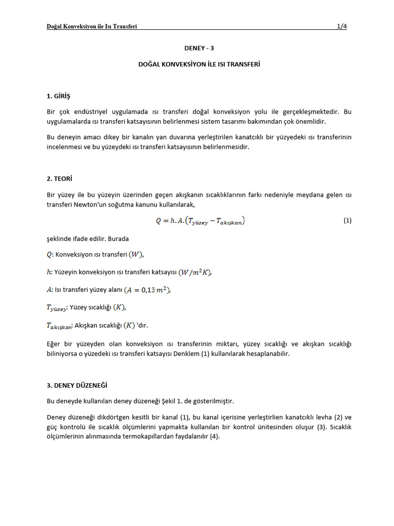 deney-3-dogal-konveksiyon-ile-isi-transferi | PDF
