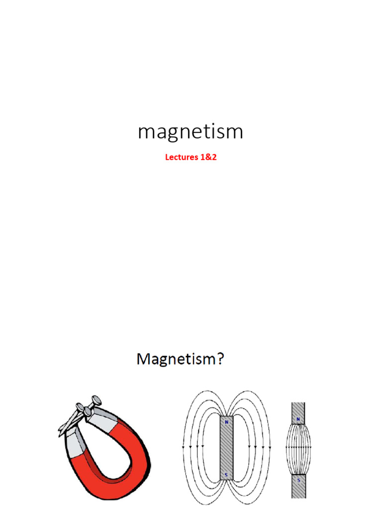lect1- 2 (2024-2025) | PDF | Magnetism | Electron