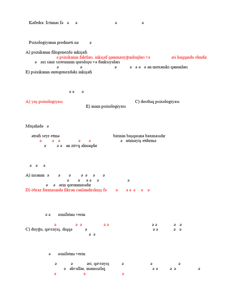 Psixologiya Cvblar - Əsas...... | PDF