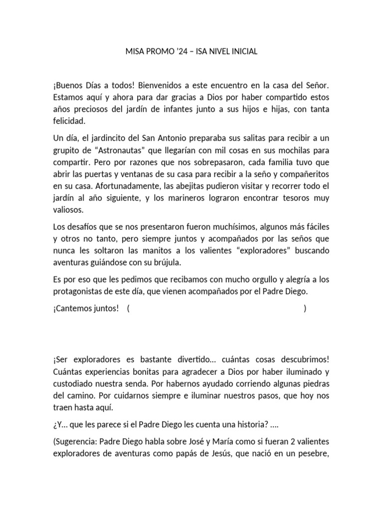 Misa Promo '24 | PDF