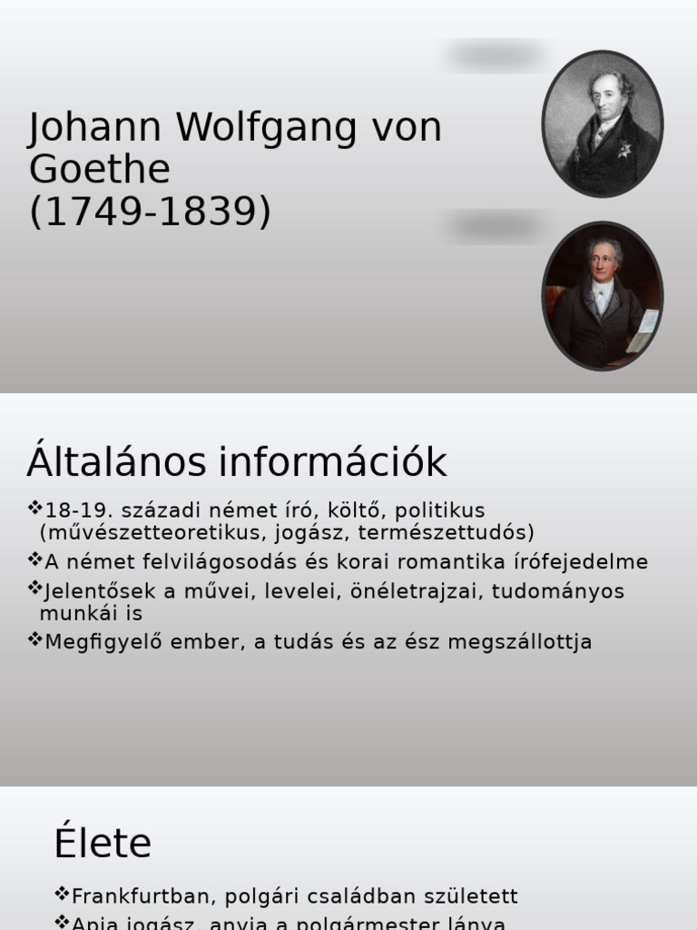 Johann Wolfgang Von Goethe | PDF