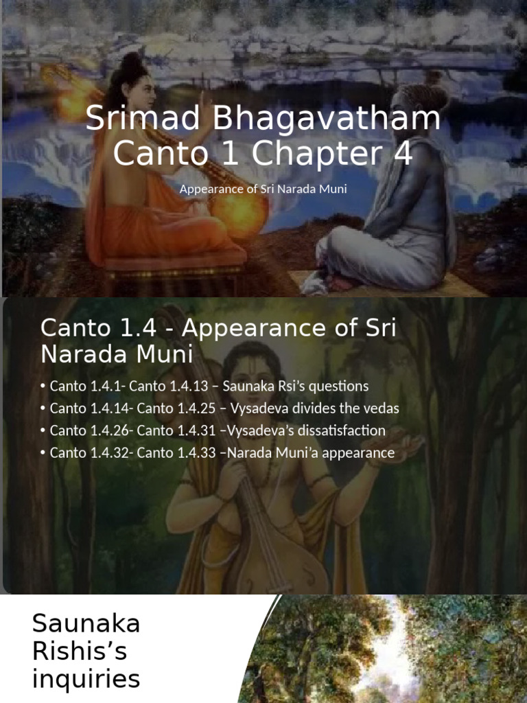 Srimad Bhagavatham Canto 1 Chapter 4 | PDF | Bhagavata Purana | Ancient Indian Literature