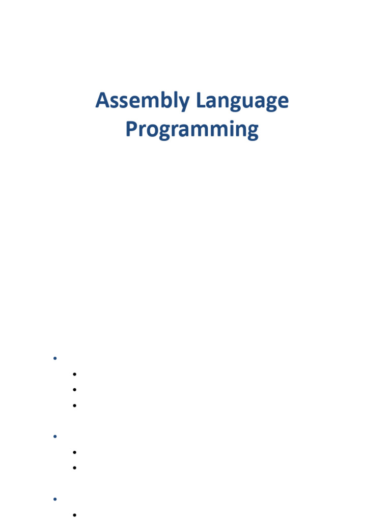 Week8 Assembly Language Programming | PDF