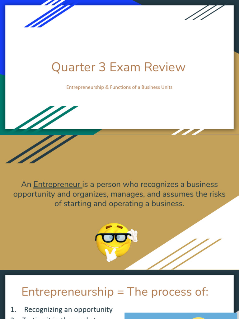 Q3 Exam Review: Entrepreneurship Basics | PDF | Equity (Finance ...