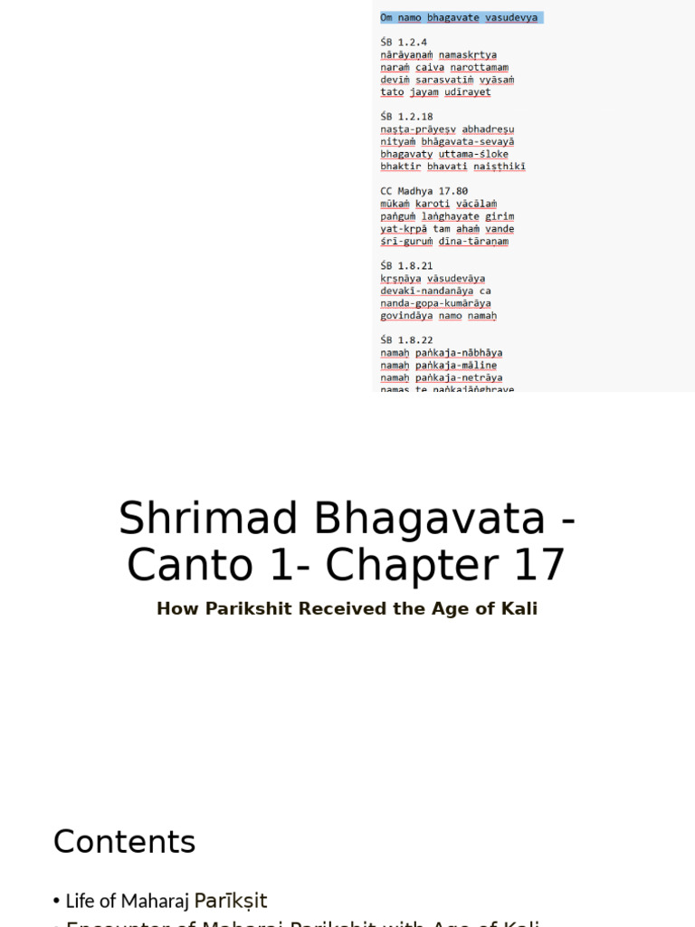 Srimad Bhagavatam Canto 1 Chapter 17 | PDF | Bhagavata Purana