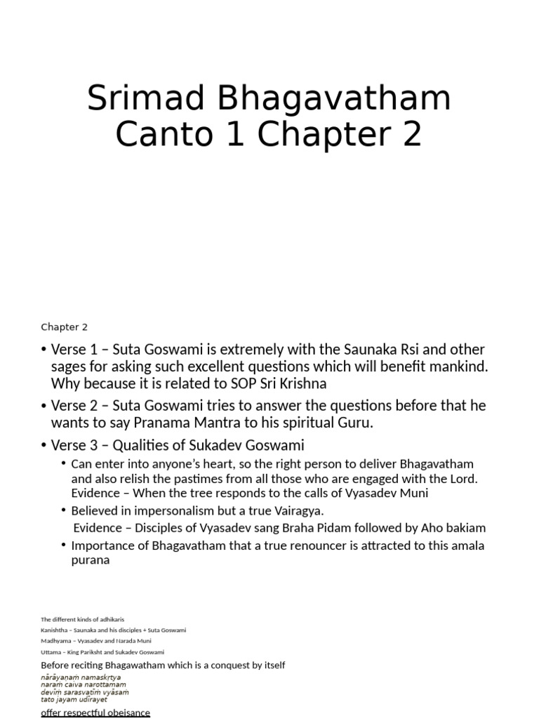 Srimad Bhagavatham Canto 1 Chapter 2 | PDF | Bhagavata Purana | Bhagavad Gita