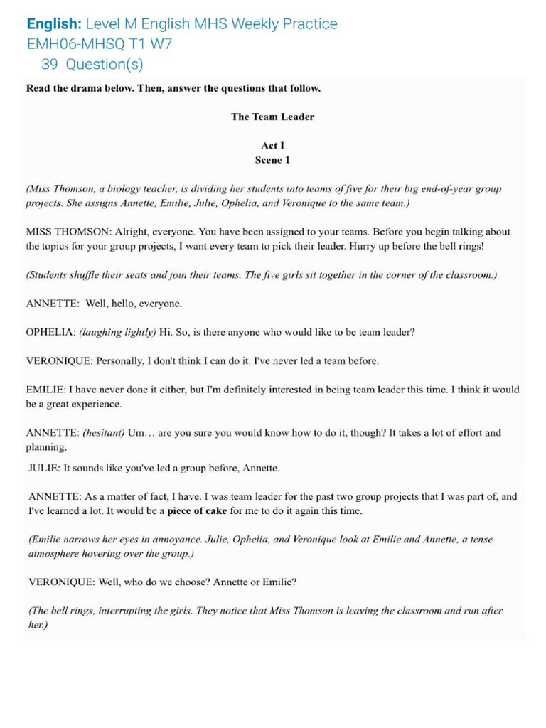 G11 24-25 T1 W7 English CA Quiz | PDF