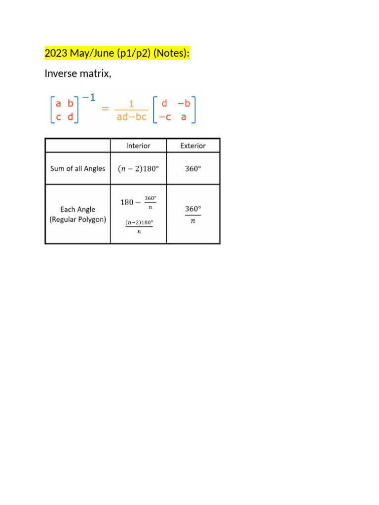 2023 May, June (p1, p2) (Notes) - Maths B (IGCSE EDEXCEL) | PDF