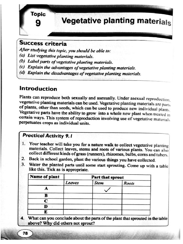 Vegetative Planting Materials | PDF