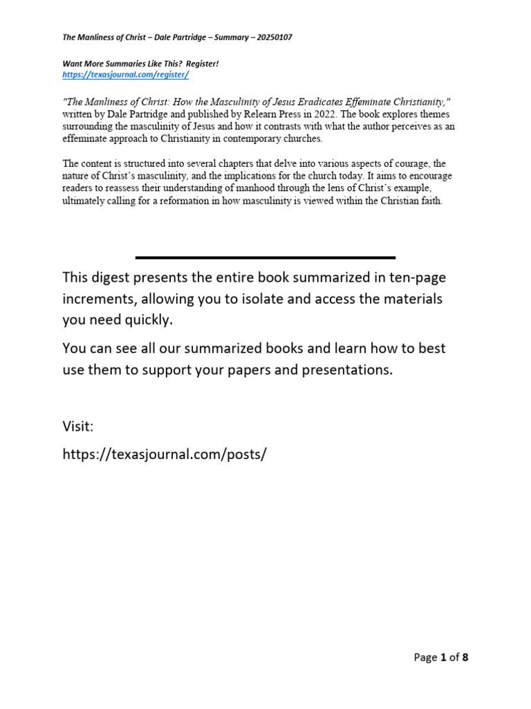 The Manlinessof Christ | PDF | Masculinity | Jesus