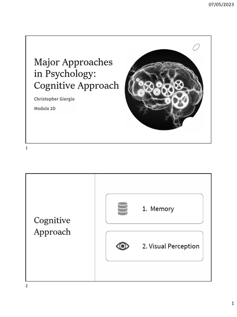 Cognitive Approach to Memory Explained | PDF | Memory ...