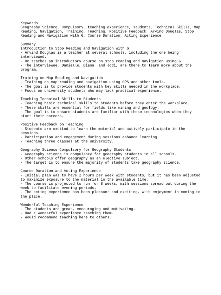 Interview With Students - Summary | PDF