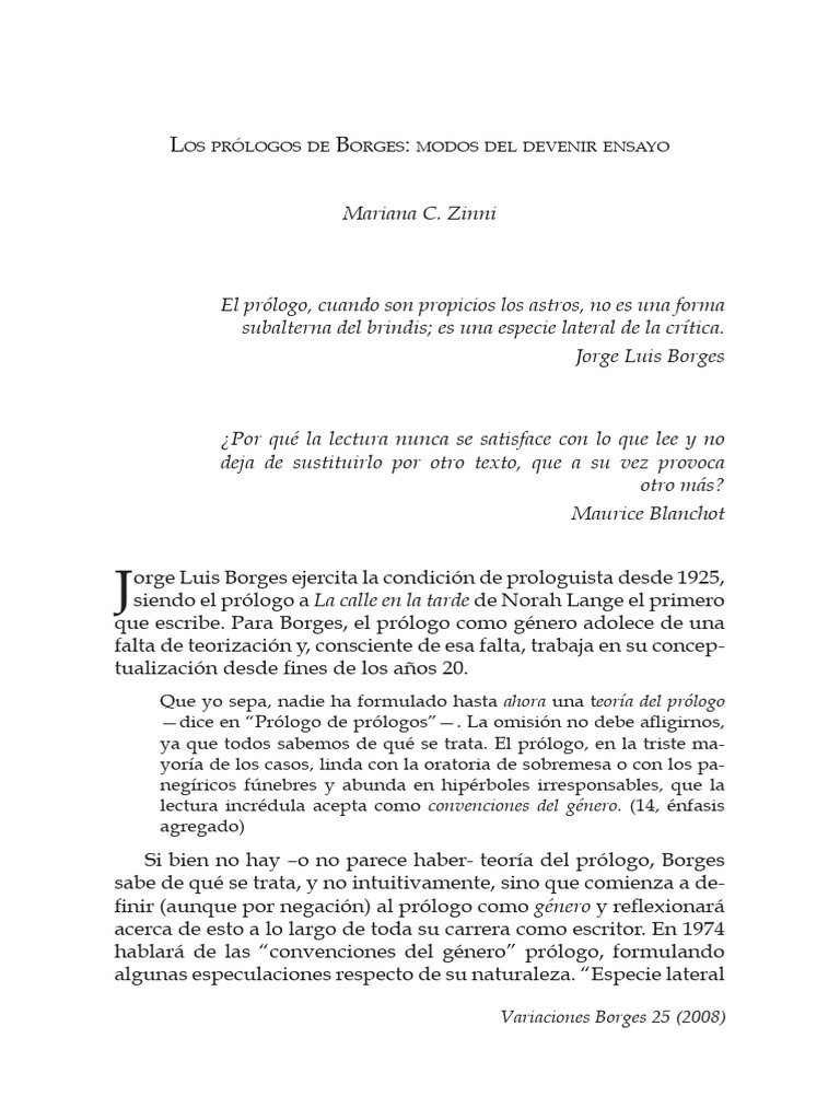 Análisis de los prólogos de Borges | PDF | Ensayos | Libros