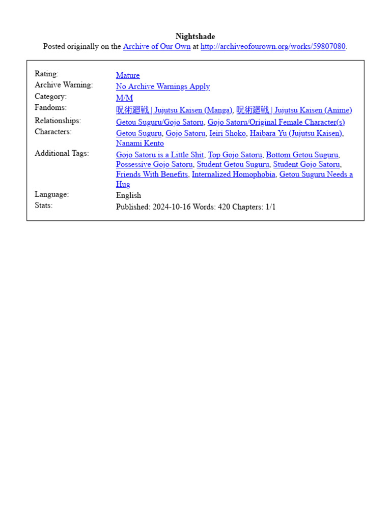 Jujutsu Kaisen: Suguru's Struggle | PDF