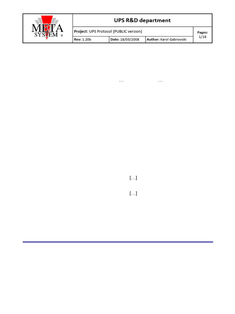 UPS MetaSystem PUBLIC Protocol 1.20b | PDF | Power Inverter | Mains ...