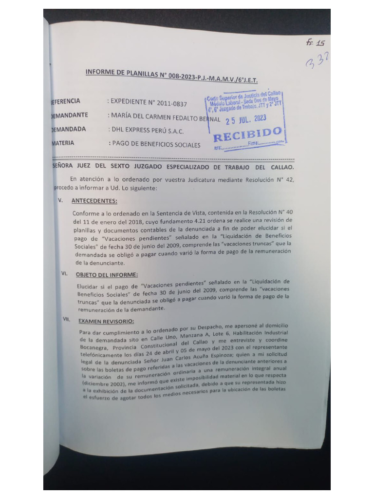 Informe Planillas (10) - Páginas | PDF