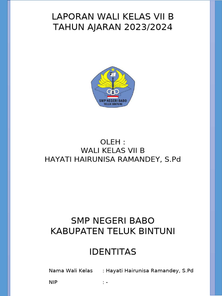 Laporan Wali Kelas Viib-Smp Negeri Babo | PDF