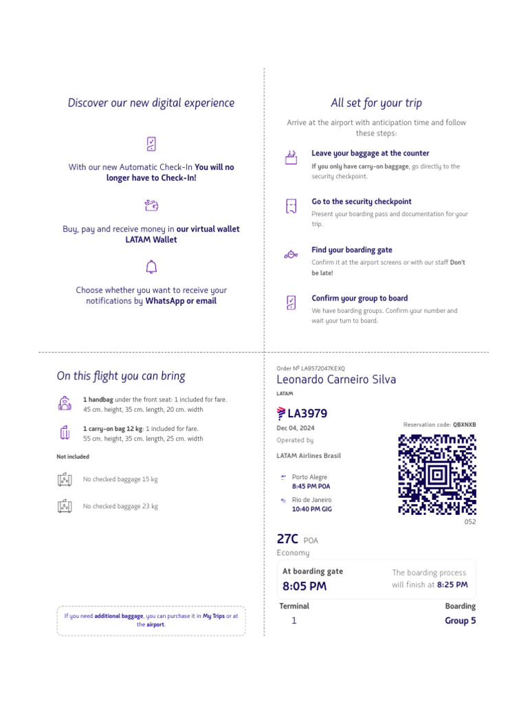 LATAM Airlines Boarding Pass Guide | PDF | Airport | Airport Security