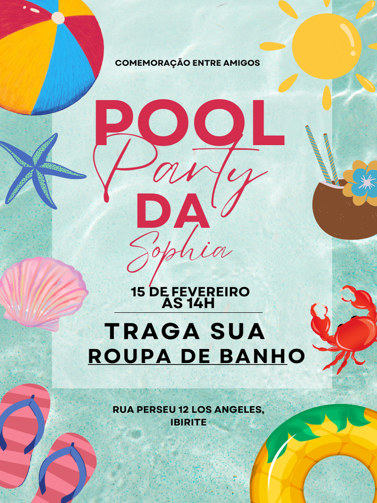 Green and Blue Illustrative Collage Pool Party Invitation.pdf | PDF