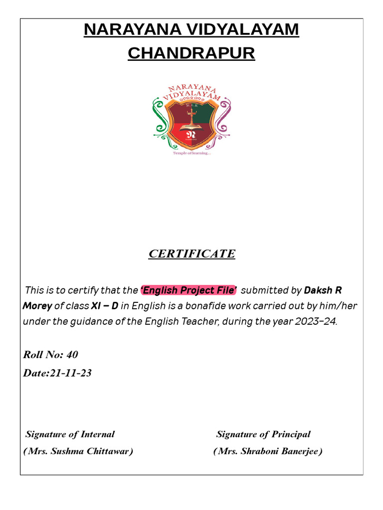 Certificate English | PDF