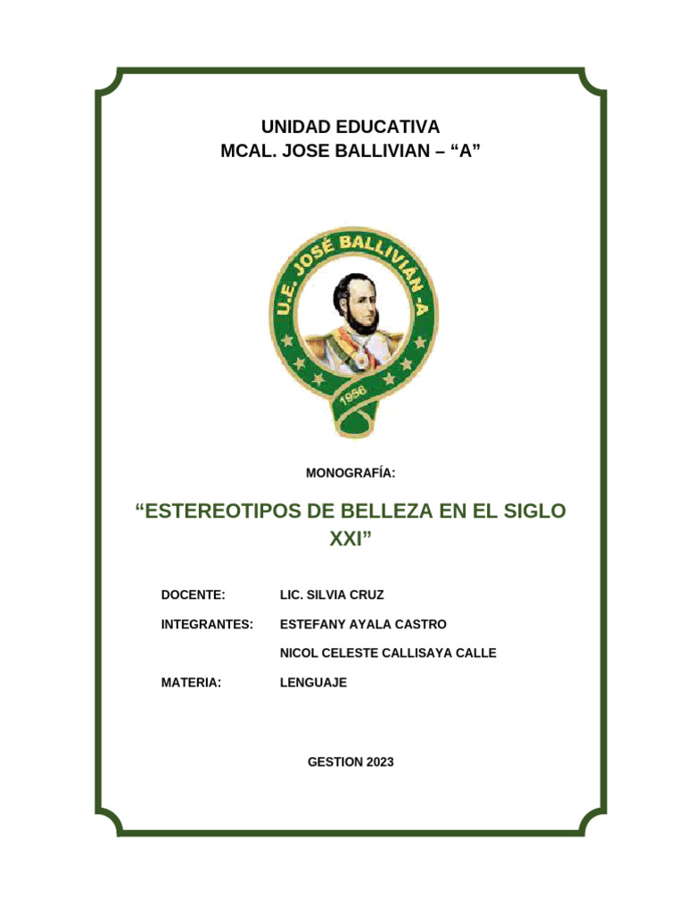 Monografia Estereotipo | PDF | Pecho