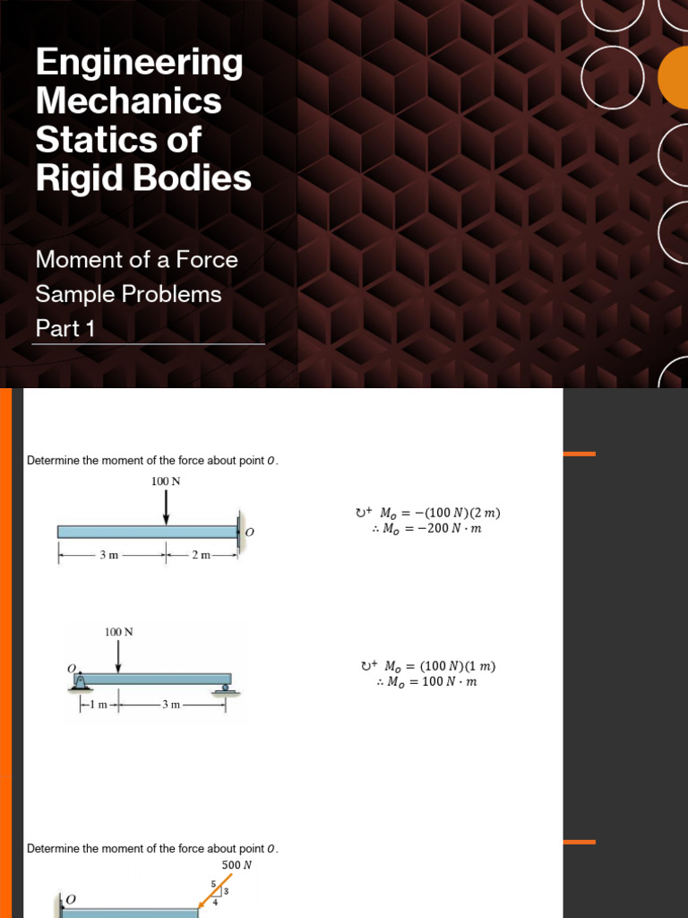Moment of Force Sample Problems | PDF | Force | Temporal Rates