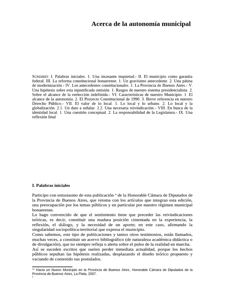 Acerca de la Autonomía Municipal #### | PDF | Constitución | Buenos Aires