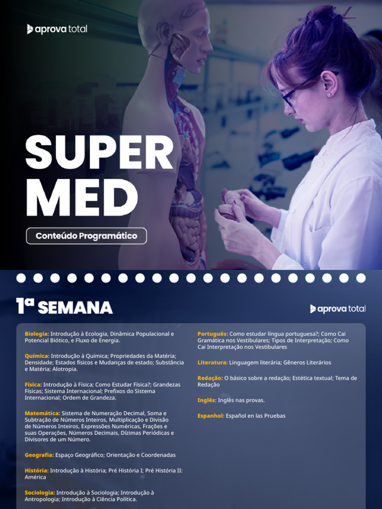 Conteúdo Super Med 2025 Aprova Total | PDF | Trigonometria | Química