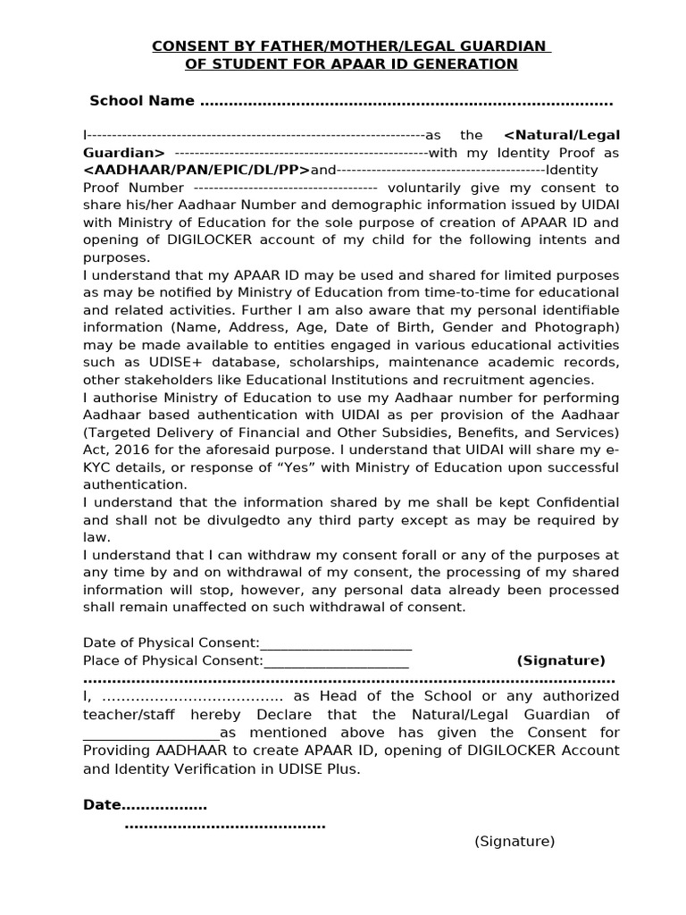 Consent_form_APAAR_Modified_Approved (2) | PDF | Authentication | Access Control