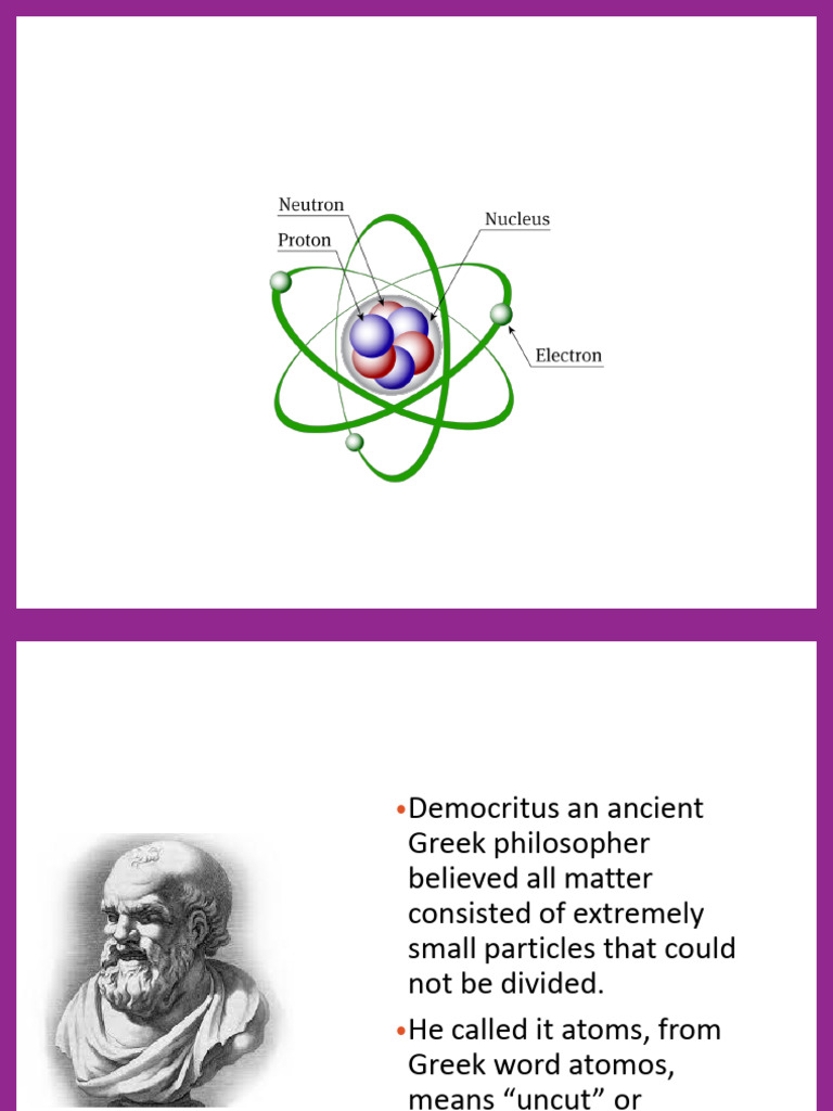Structure of Matter Atoms and Molecules | PDF | Atoms | Proton