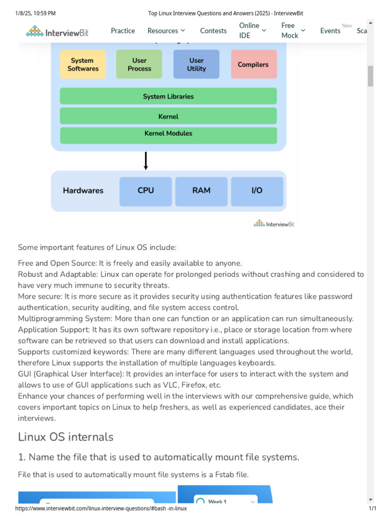 Top Linux Interview Questions and Answers (2025) - InterviewBit | PDF