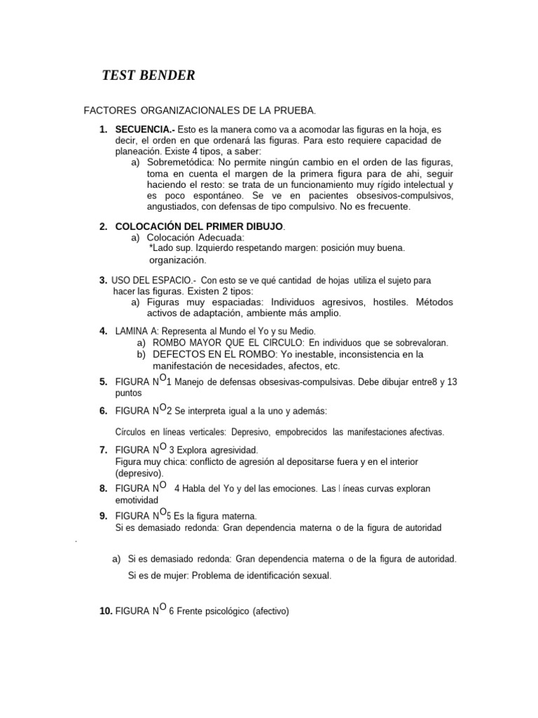 Factores Organizacionales en Test Bender | PDF | Agresión | Depresión ...