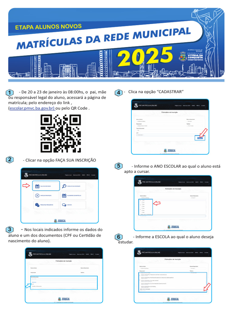 Passo A Passo Matricula Novos Na Rede 2025 | PDF