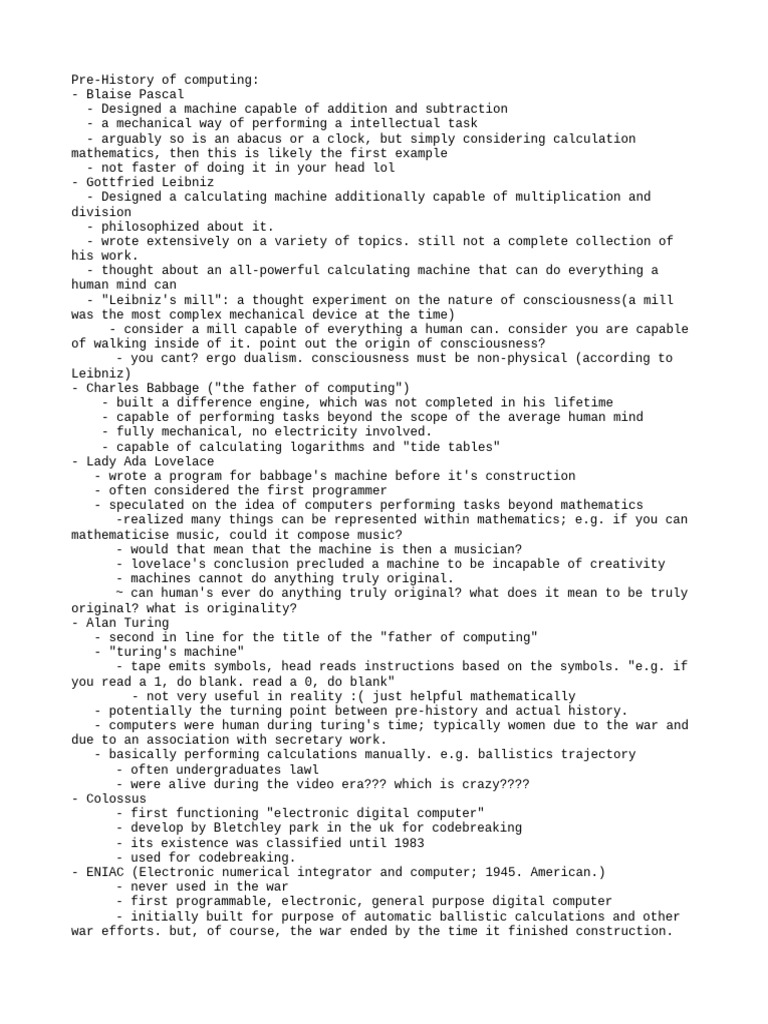 Evolution of Early Computing Machines | PDF | Gottfried Wilhelm Leibniz ...
