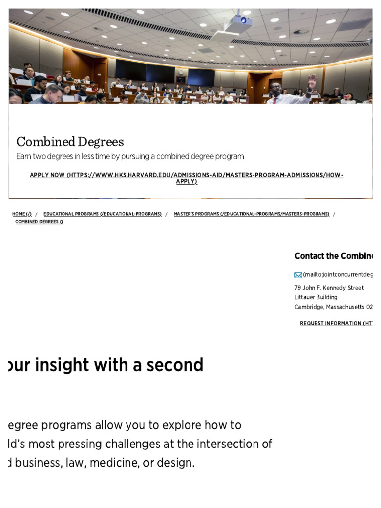 Combined Degrees - Harvard Kennedy School | PDF | Academic Degree