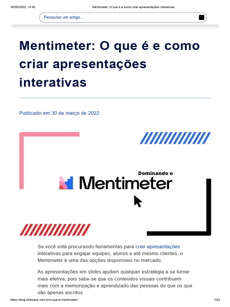 Como Criar Apresentações Interativas com Mentimeter | PDF | Computação ...