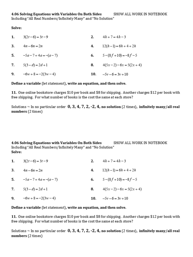 Solving Simultaneous Equations | PDF