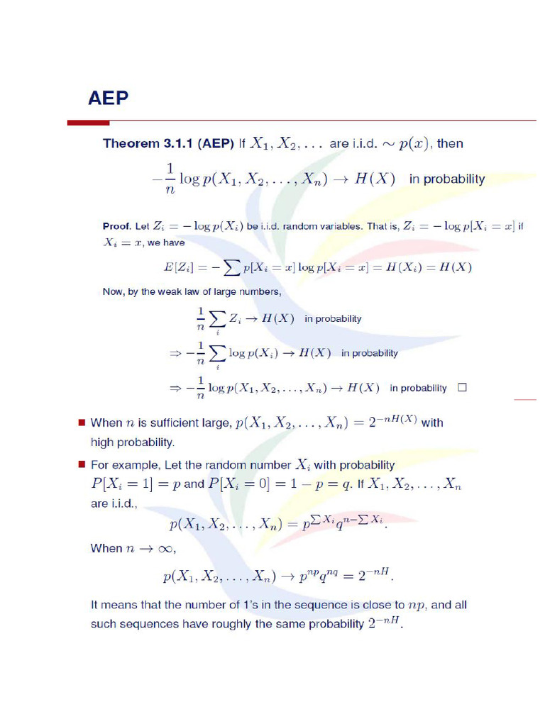 Unit-2 (Aep, Optimal Codes, Kraft Inequality) | PDF
