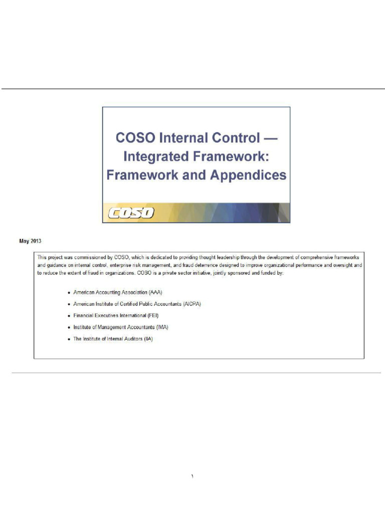 Coso 2013 | PDF | Internal Control | Risk