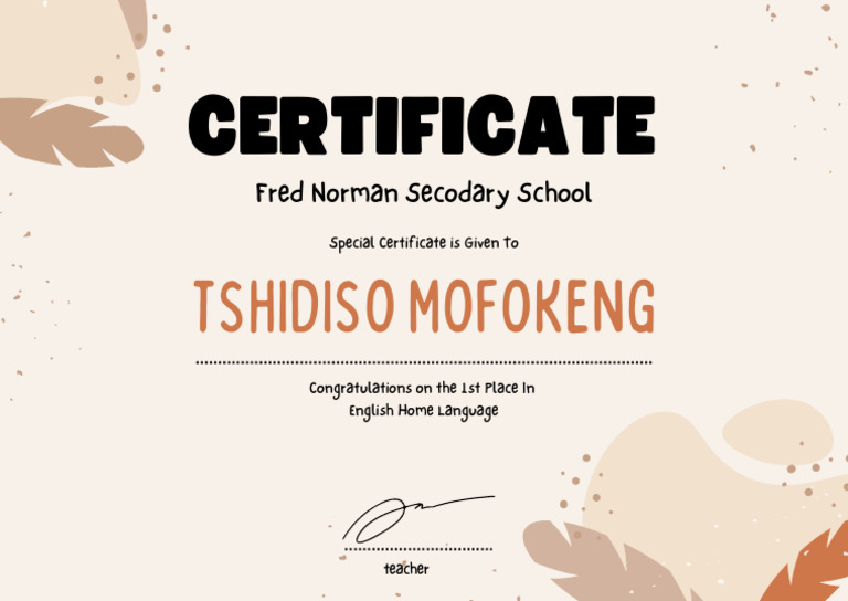 Congratulations On The 1st Place in Mathematics Competition | PDF