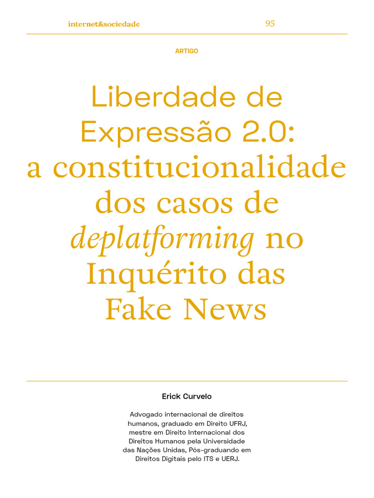 Deplatforming e Liberdade de Expressão | PDF | Liberdade de expressão ...
