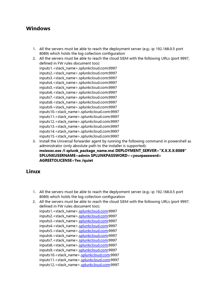 Splunk Universal Forwarder Install | PDF | Computing Platforms ...